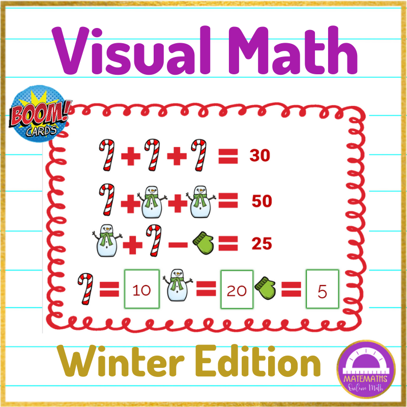 Winter Math Visual Activity BOOM CARDS - Amped Up Learning