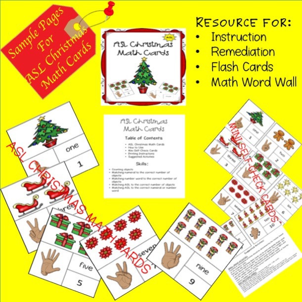 Special Education ASL Christmas Math and Literacy Bundle