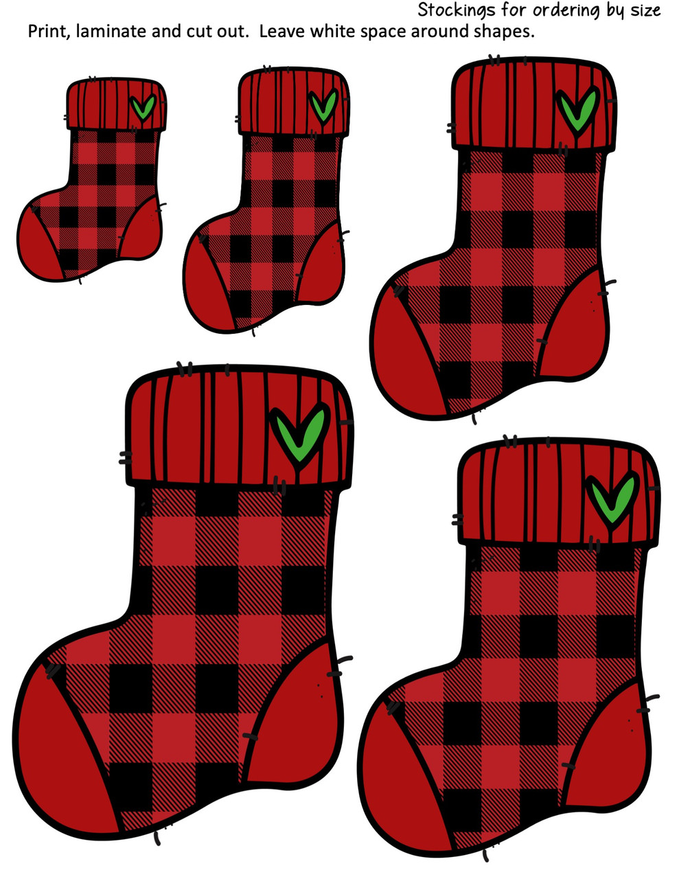 Red & Green Match, Sort and Order Games w/ ASL