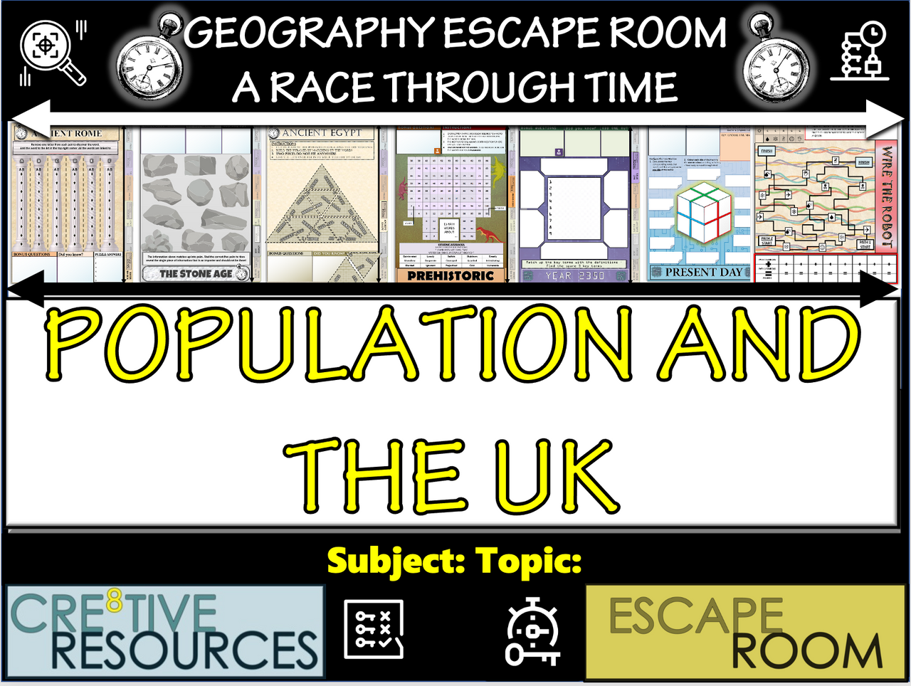 Population and the UK - Geography Escape Room