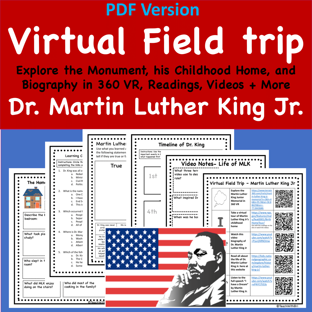 FREE Martin Luther King Jr. Monument Virtual Field Trip - PDF Version