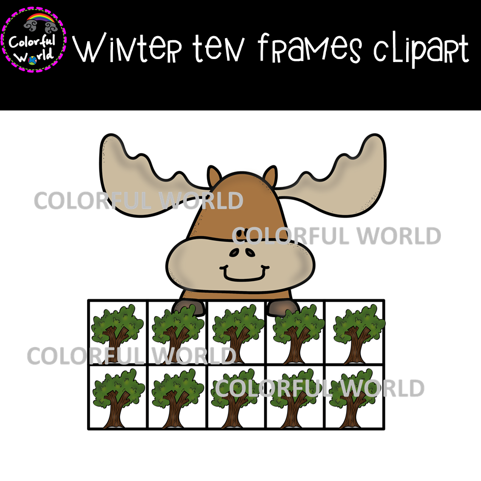 Winter ten frames clipart - Amped Up Learning