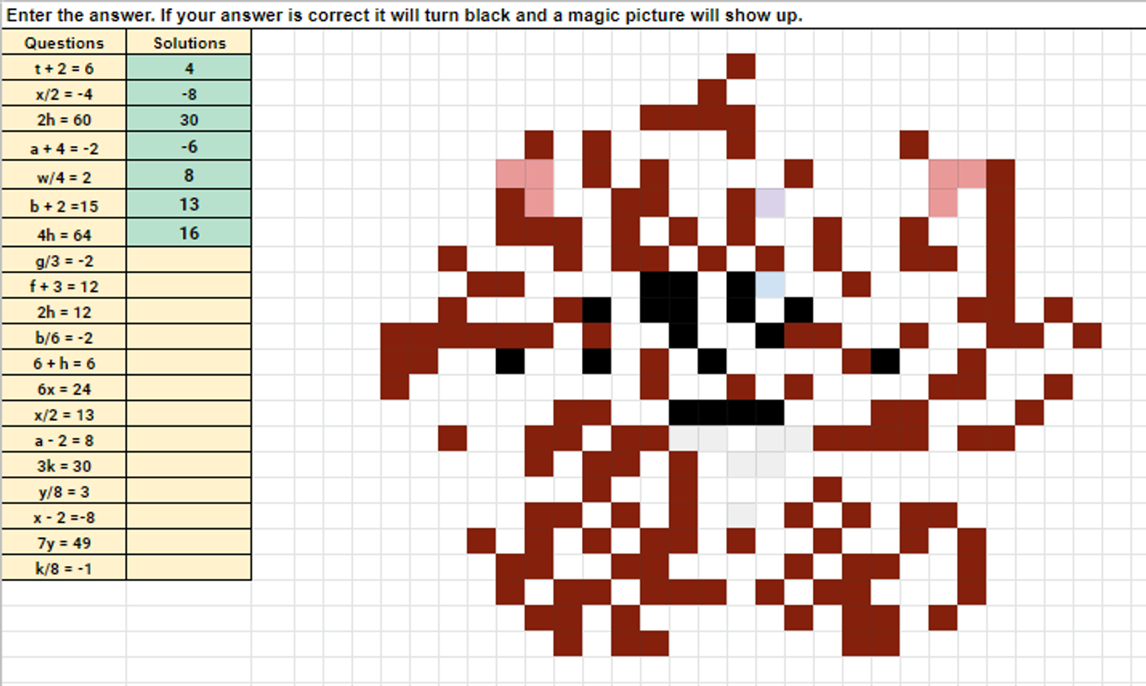 Solving One Step Equations Groundhog Pixel Art Activity - Amped Up Learning