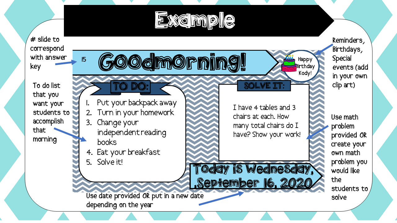 Third Grade November Editable Morning Message Solve It