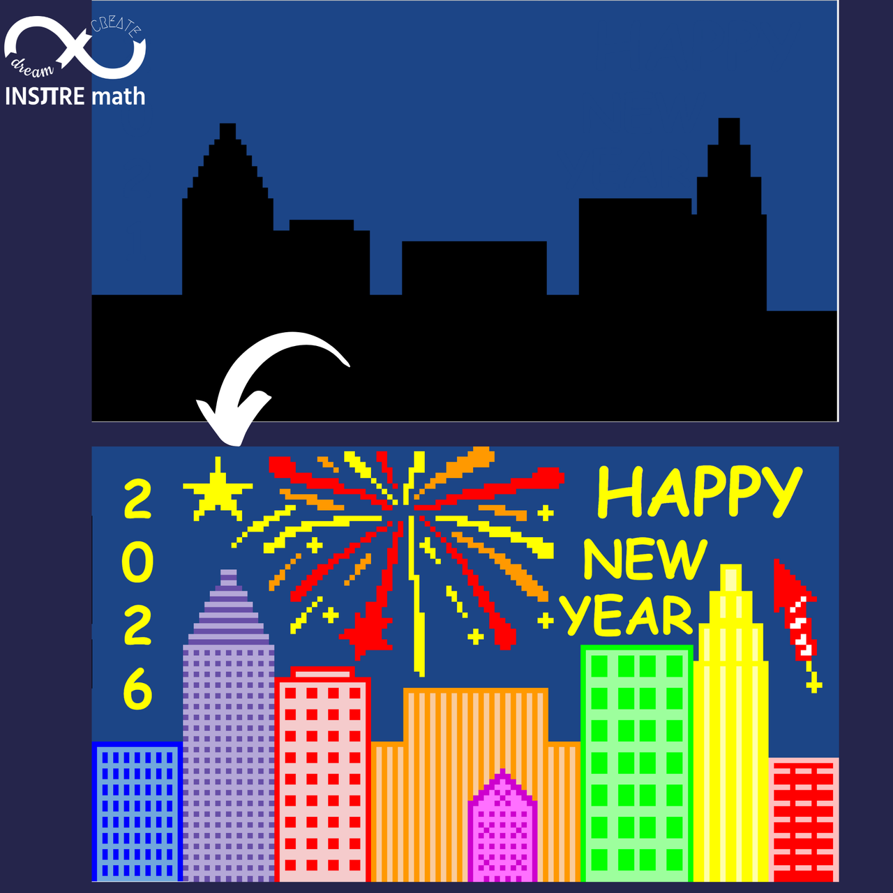 New Years 2026 Activities Pixel Art Mystery Picture Template DIGITAL ...