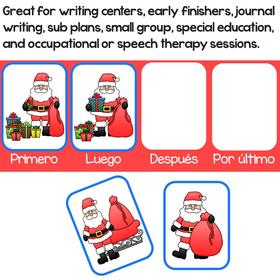 3-4 Step Winter Sequencing in Spanish-Secuencias con dibujos (Invierno ...