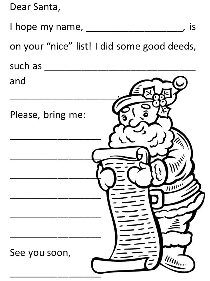Santa Letters: 15 Fill-in-the-Blanks/Cut & Paste Letters - Amped Up ...