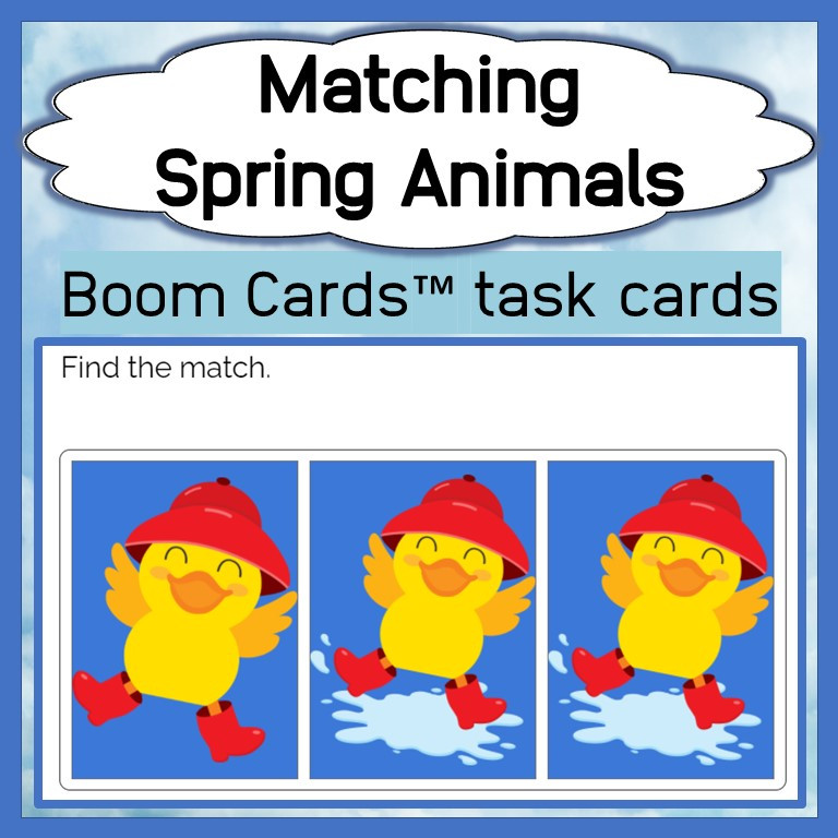Matching: Spring Animal Theme Boom Cards™ - Amped Up Learning