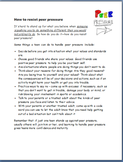 Resisting Peer Pressure - Amped Up Learning