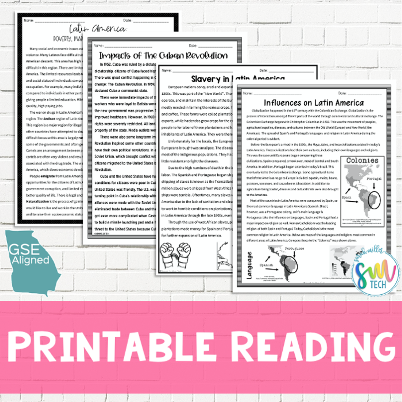 DIGITAL LEARNING SET History Latin America | SS6H1a, SS6H1b, SS6H1c ...