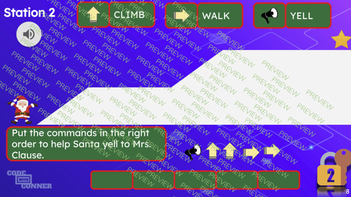 Code with Santa - A digital escape room for elementary students