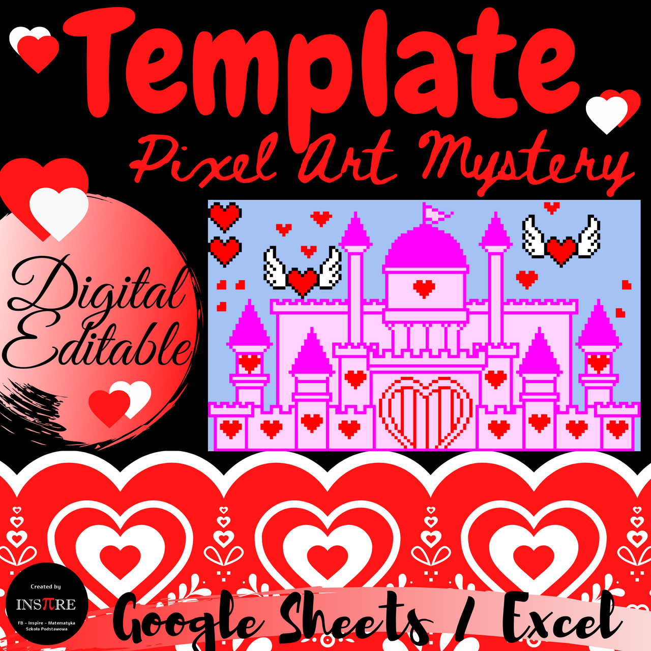 Valentine's Castle Escape Room - Pixel Art Mystery Picture Template ...