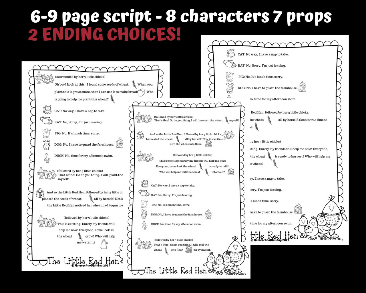 Fairy Tale Reader's Theater Script - The Little Red Hen - Amped Up Learning