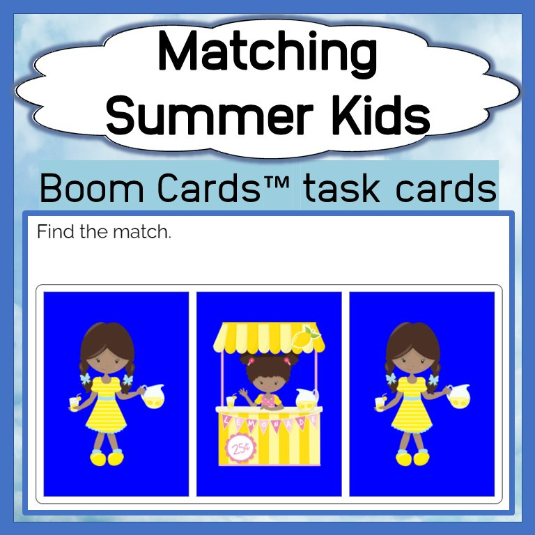 Matching: Summer Kids Theme Boom Cards™ - Amped Up Learning