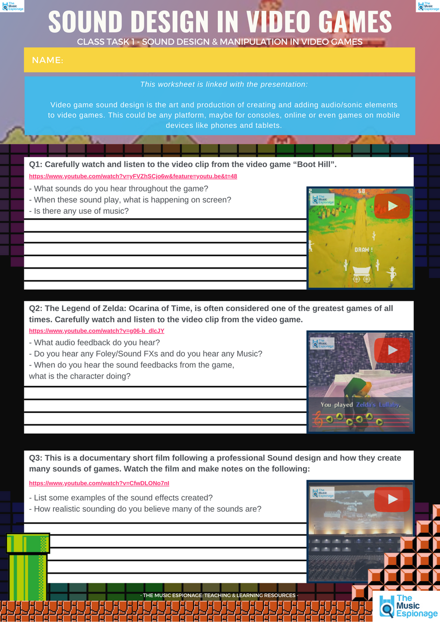 Sound Design in Video Games-FULL LESSON-Distance Learning | Google Slides™