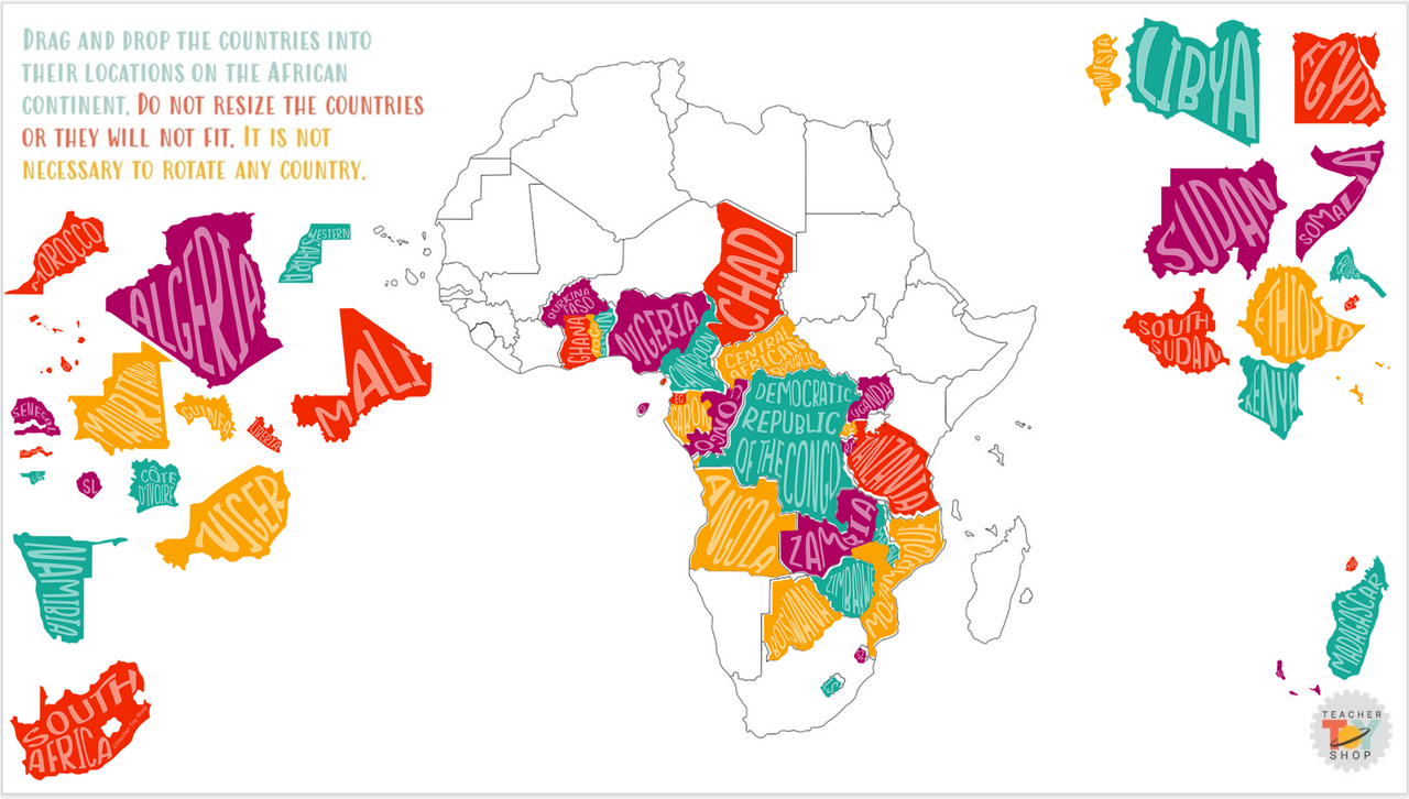 Africa Digital Map-Making Activity for Google Slides™