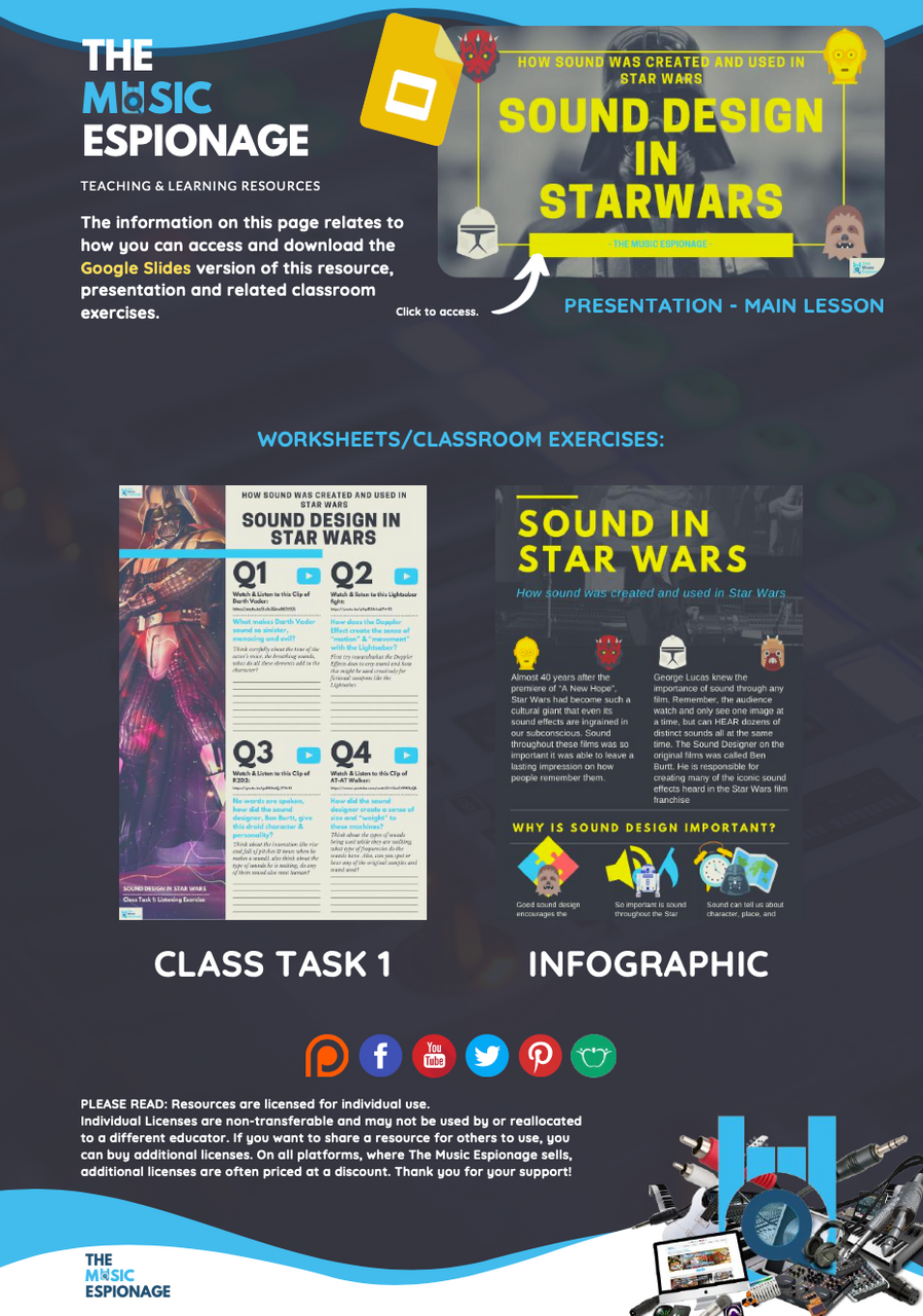 Sound Design in Star Wars-FULL LESSONS-Distance Learning | Google Slides™