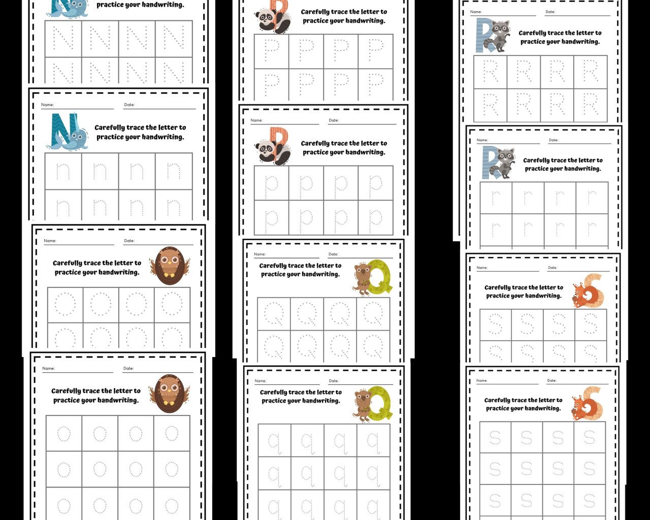 Manuscript Alphabet Tracing Worksheets Capital & Lowercase