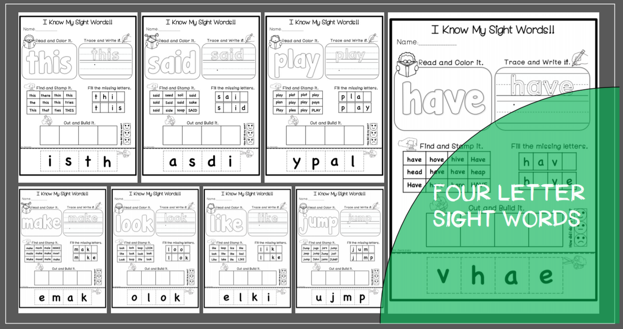 I Know My Sight words (Full set)