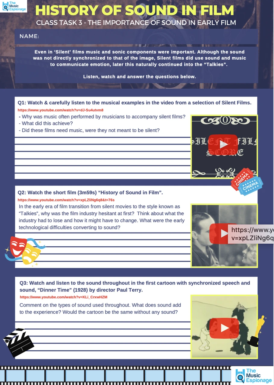 History of Sound in Film-FULL LESSONS-Distance Learning | Google Slides™