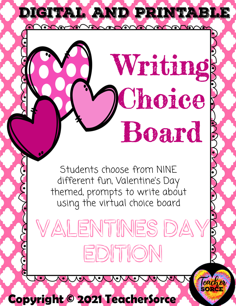 Valentine's Day Writing Choice Board