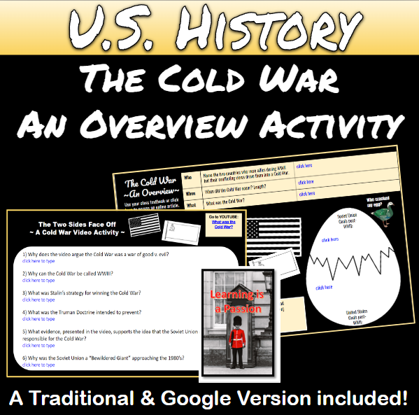 The Cold War | An Introductory Student Activity | Distance Learning
