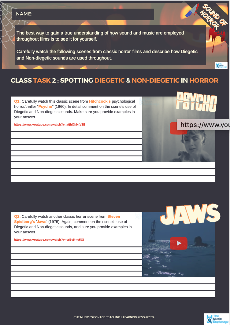 Music and Sound in HORROR Films-FULL LESSONS-Distance Learning | Google ...