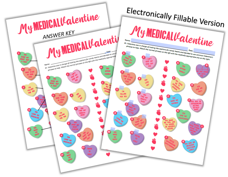 My Medical Valentine- Distance Learning Options Included!