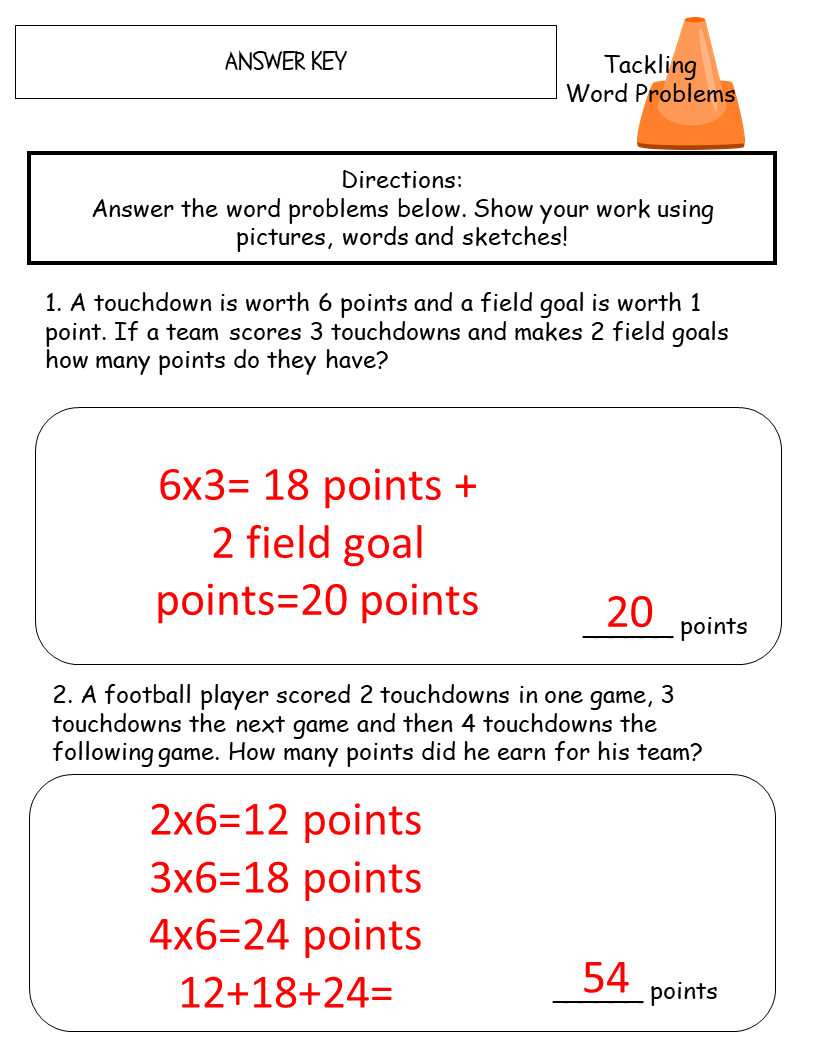 Super Bowl Choice Board - 3rd Grade Math, English and More