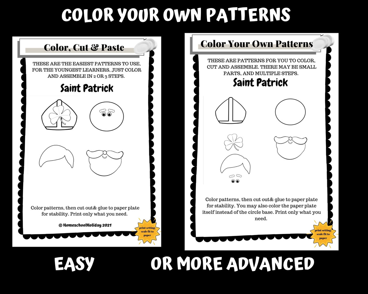 Saint Patrick Paper Plate Craft for St. Patrick's Day or Saint Study