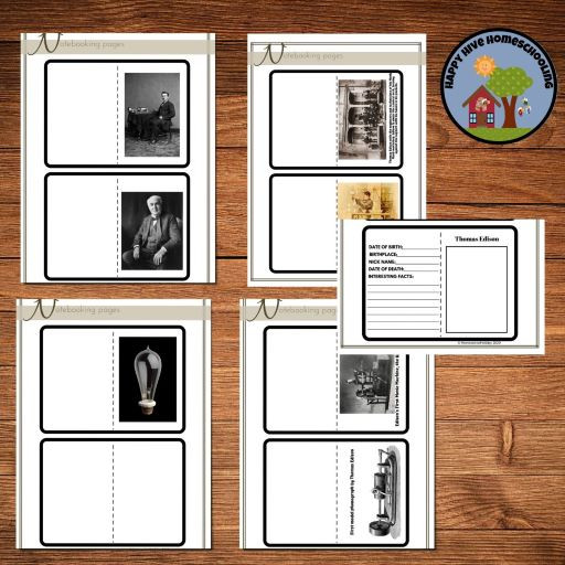 Thomas Edison Light Bulb Shape Book Informational Text & Lapbook activity