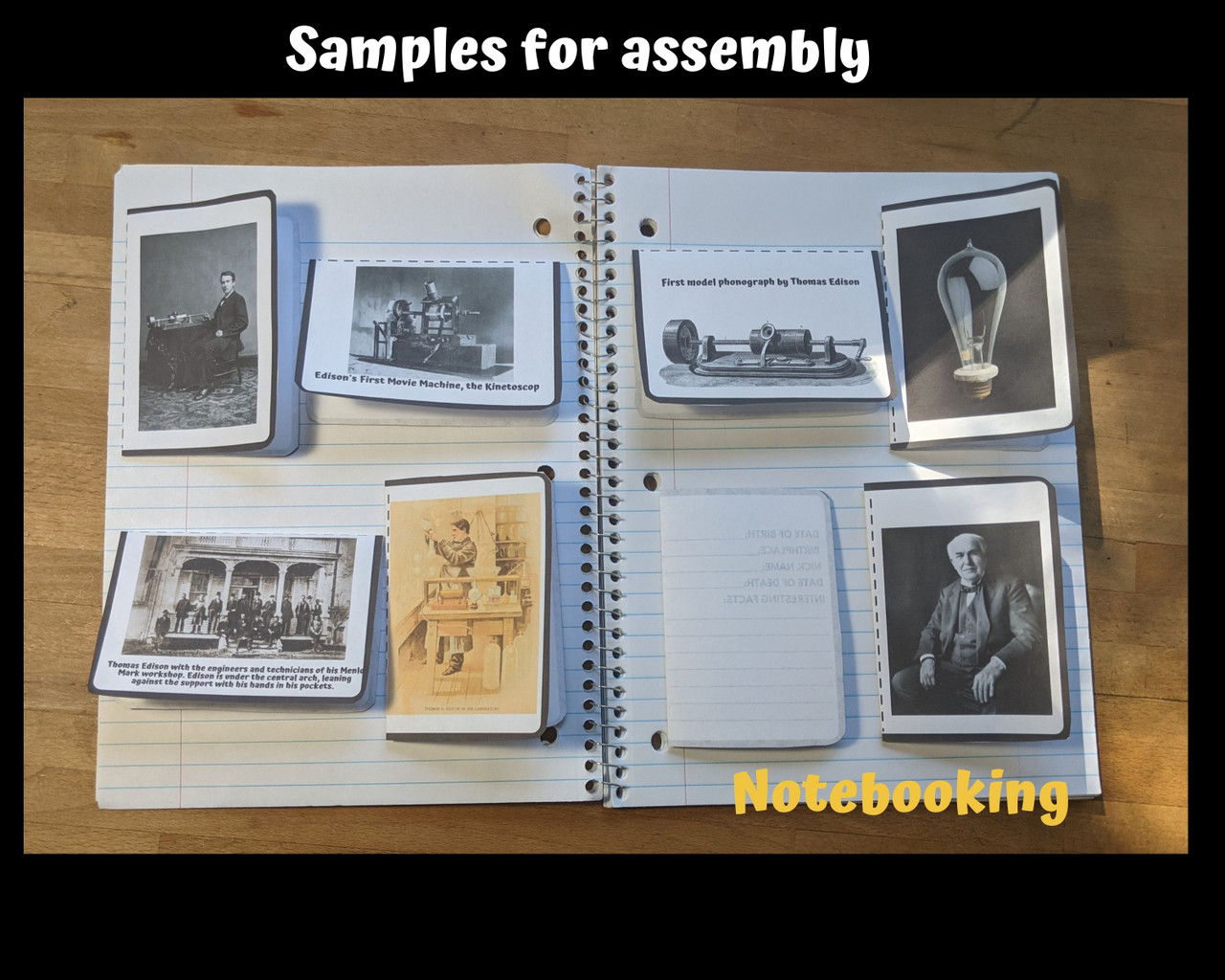 Thomas Edison Light Bulb Shape Book Informational Text & Lapbook activity