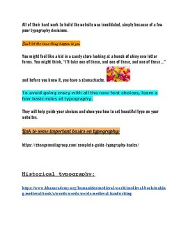 Typography/text portrait art lesson plan using minimal materials