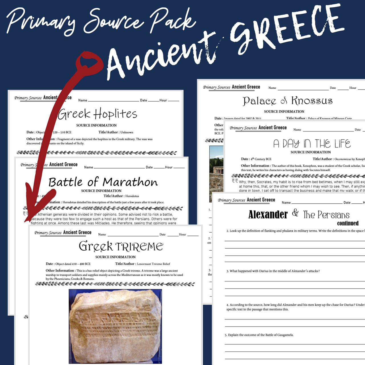 Ancient Greece Primary Source Pack (Google Compatible) - Amped Up Learning
