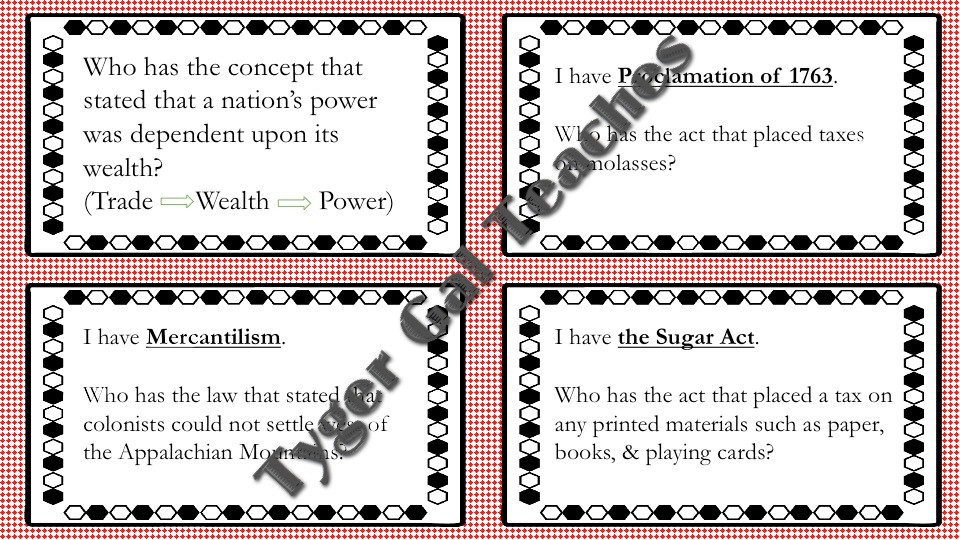 I Have, Who Has/Looping Cards-American Revolution - Amped Up Learning