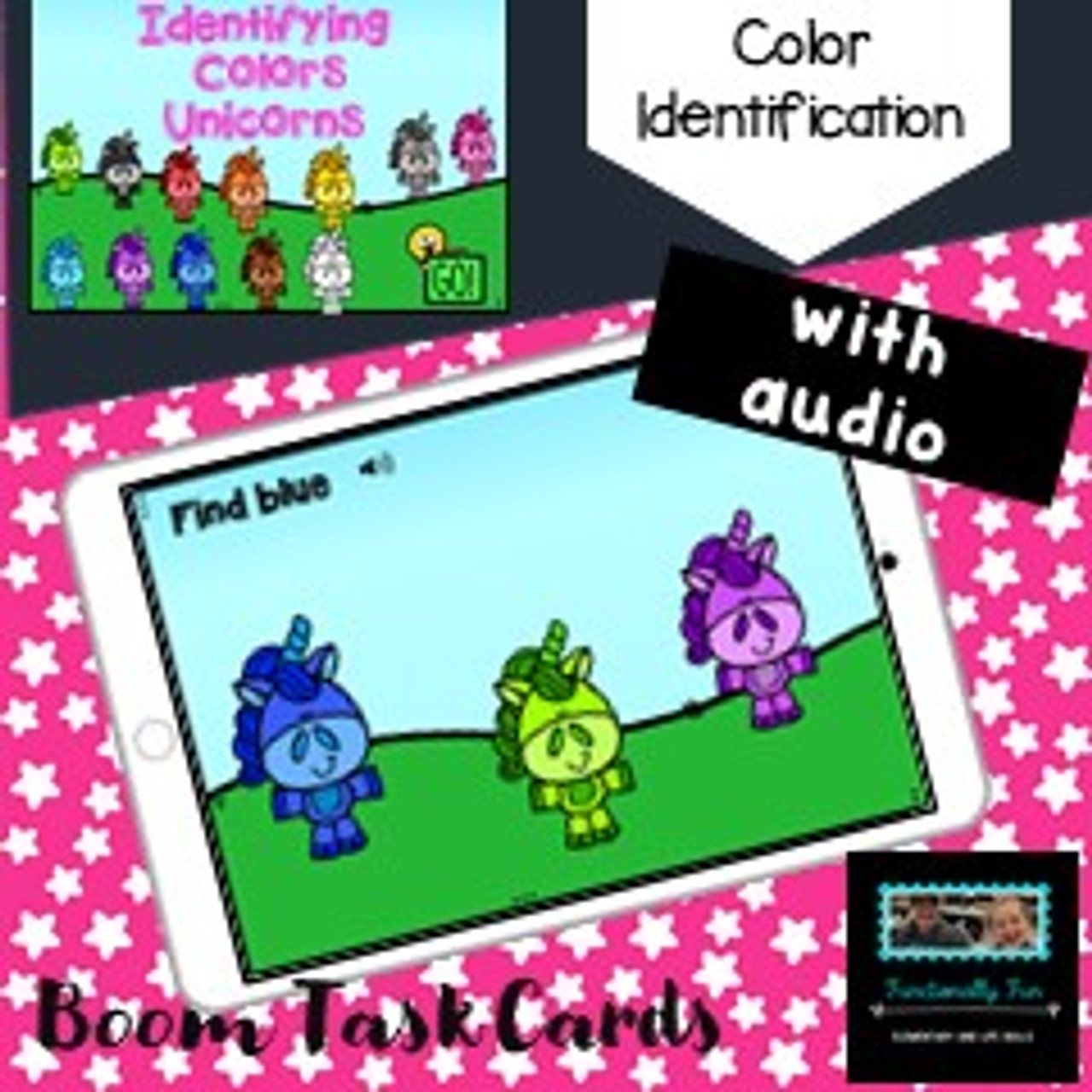 Identifying Colors Unicorns with Audio Boom Cards