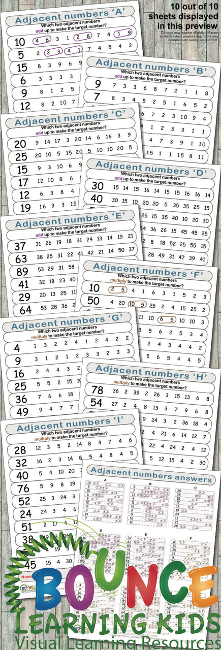 Adjacent numbers