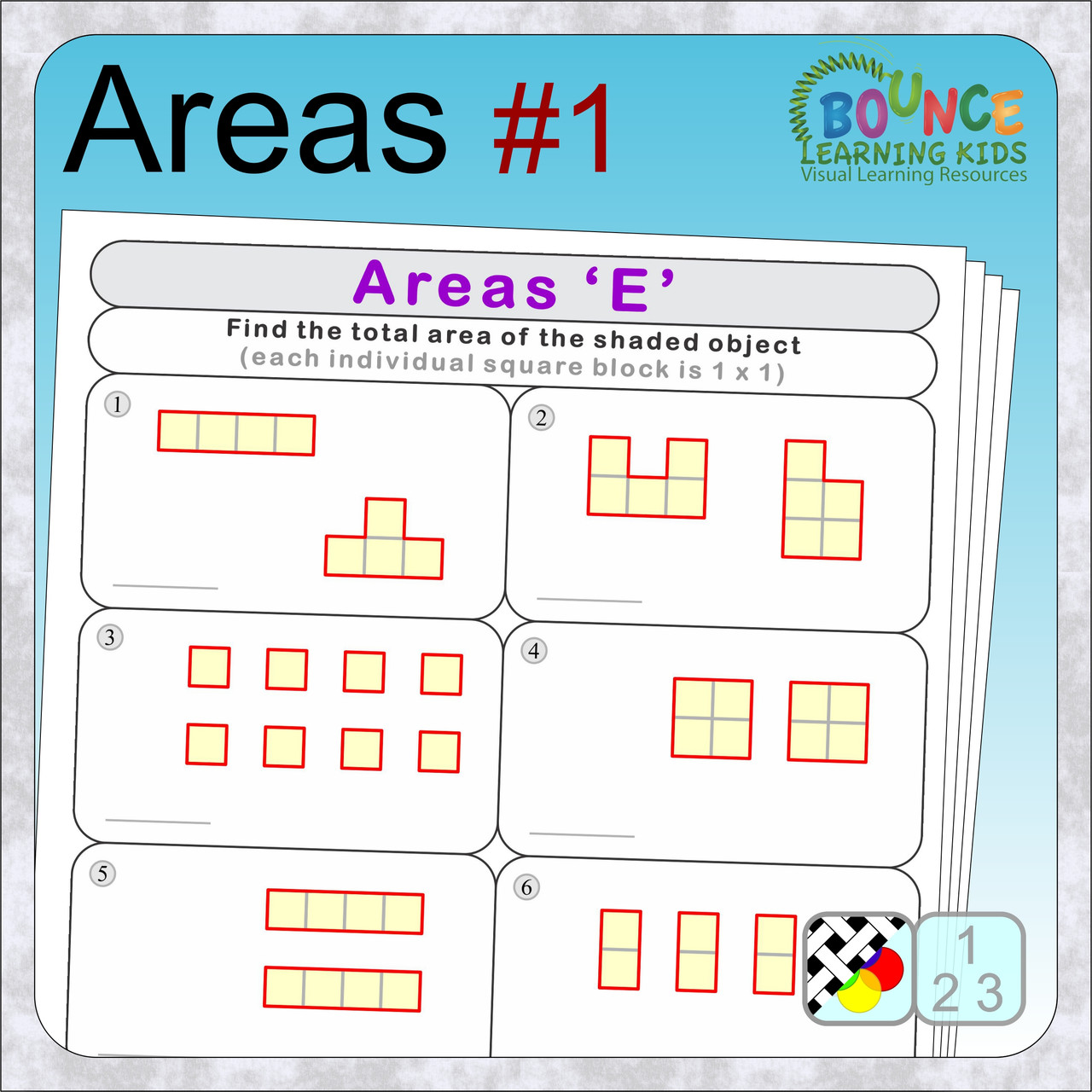 Areas 1 - find the area of a basic shape