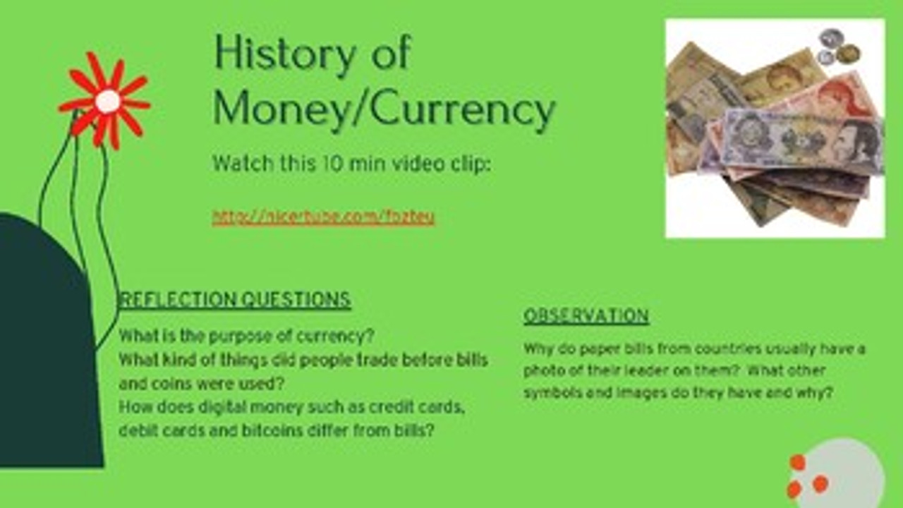 Design your own currency (money) art lesson, digital/remote or in person