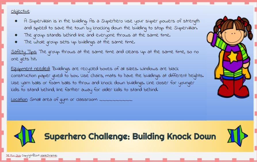 Superhero Stations - PE Class, Field Day, Summer Camp