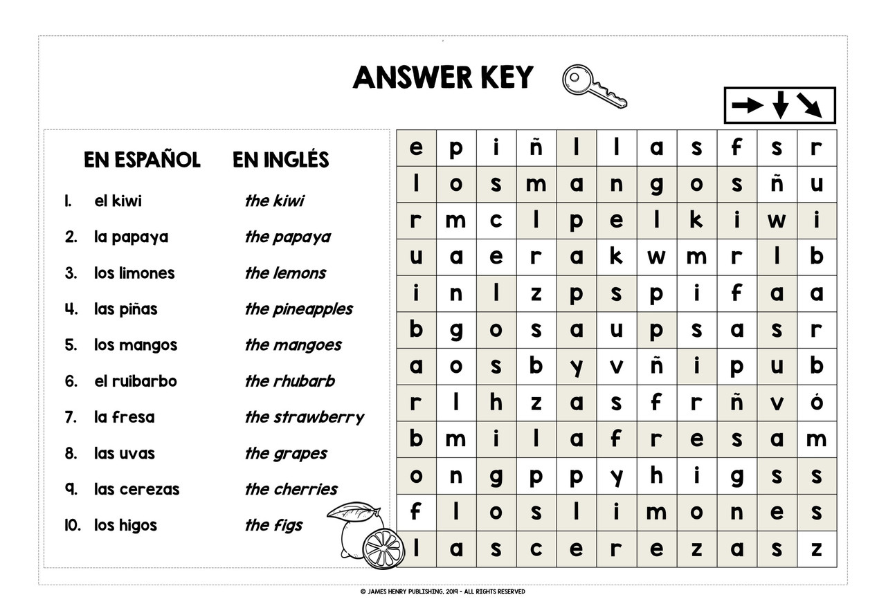 SPANISH FRUITS WORD SEARCH FREEBIE - Amped Up Learning