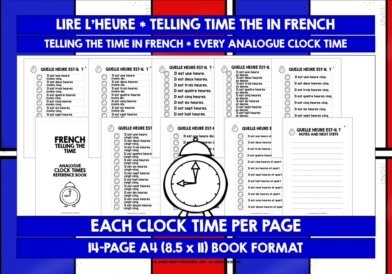 FRENCH TELLING TIME REFERENCE BOOK