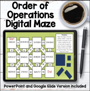 Order of Operations Digital Maze