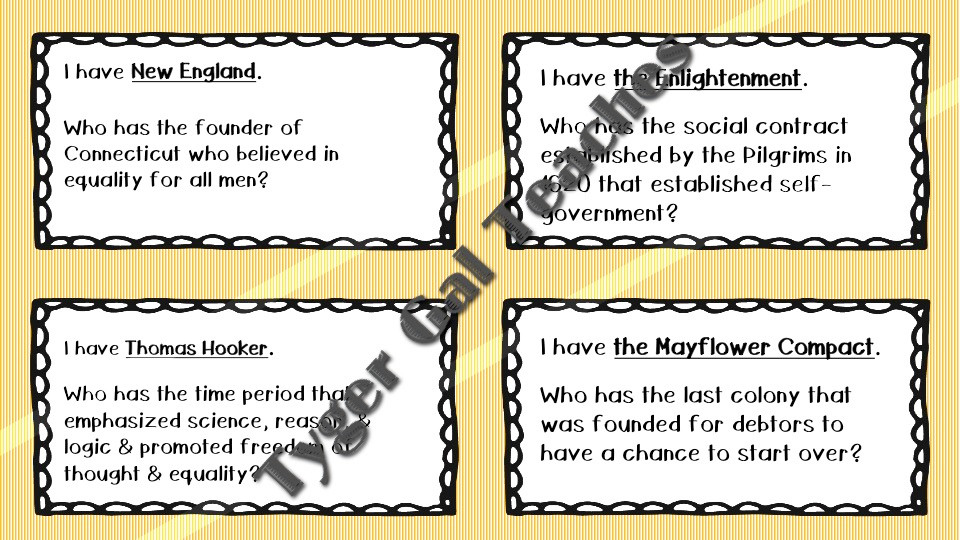 I Have, Who Has/Looping Cards-Colonization - Amped Up Learning