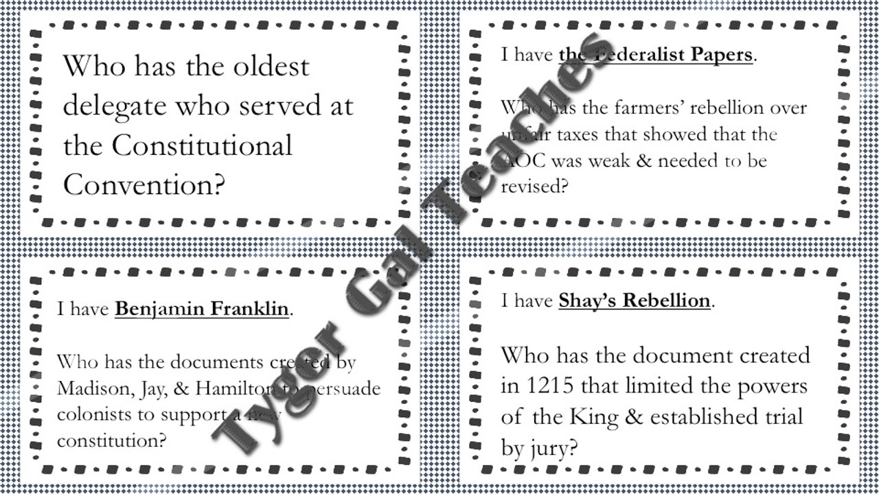 I Have, Who Has/Looping Cards-Constitution - Amped Up Learning