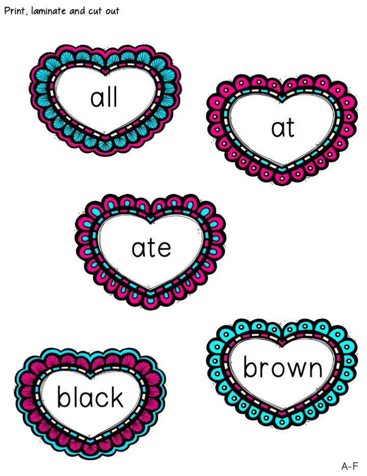 Special Education ASL Primer Words Heart Games