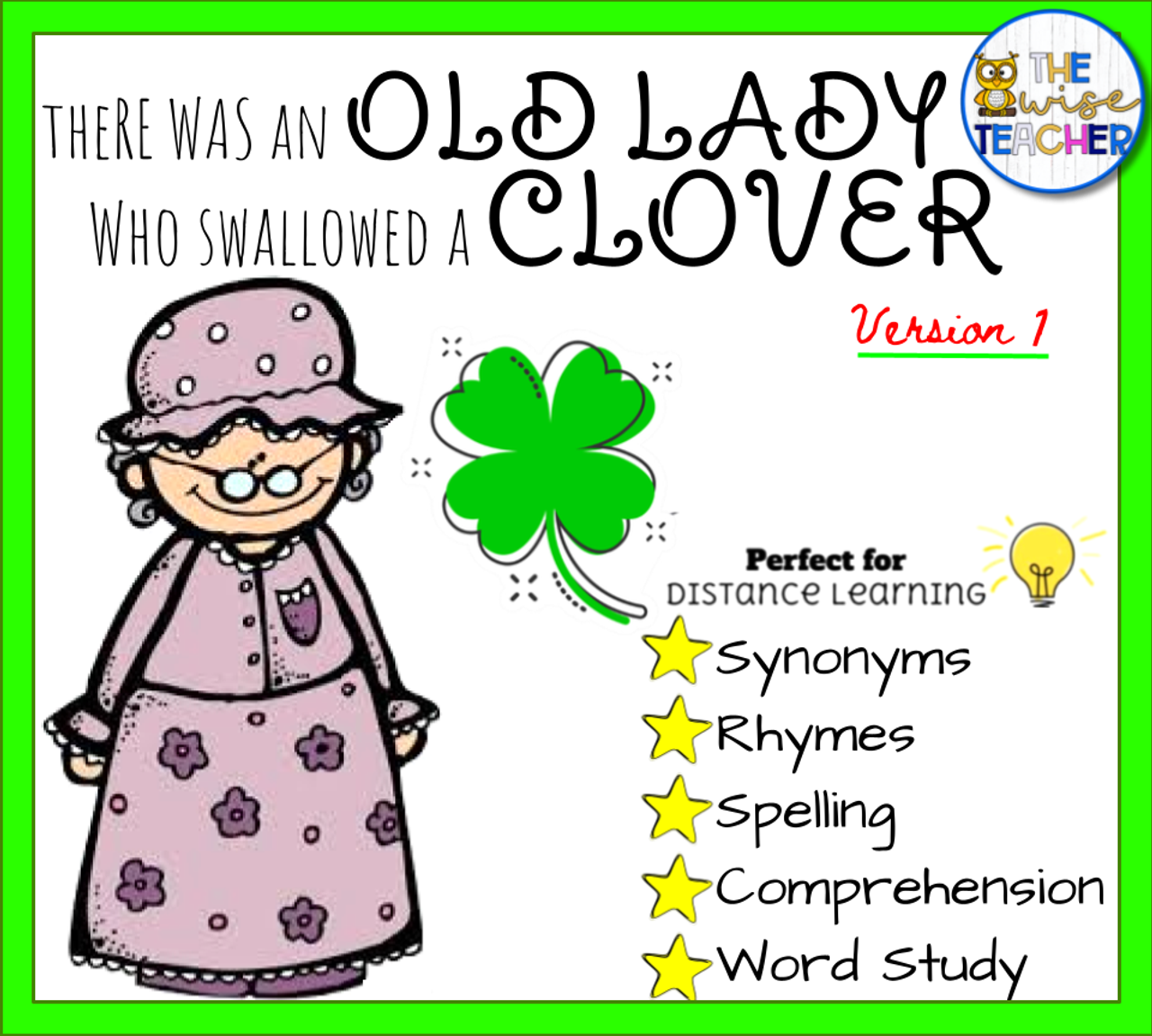 There Was An Old Lady Who Swallowed A Clover (PPT) INTERACTIVE