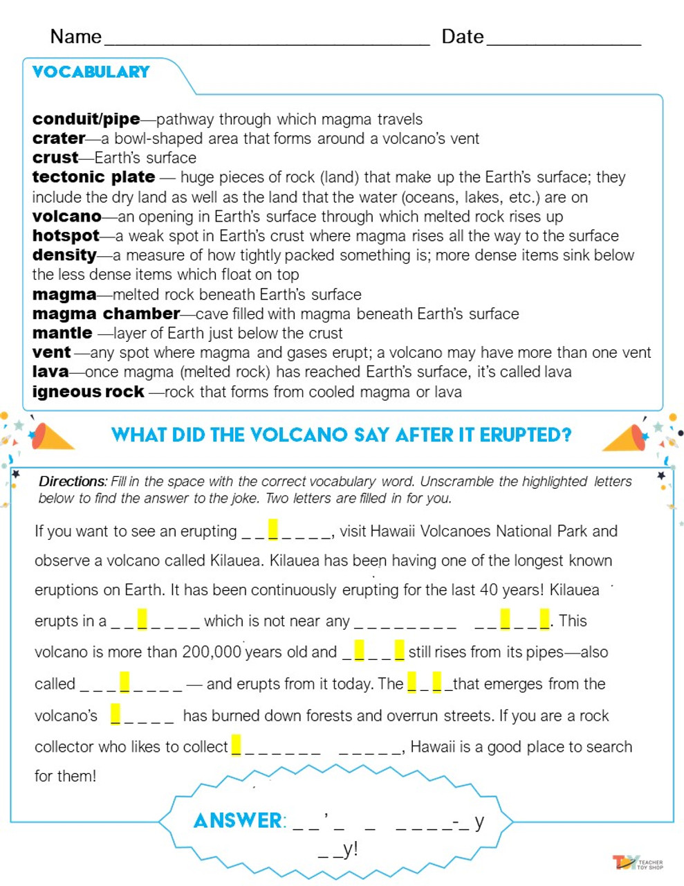 Volcanoes, Earth's Layers and Plate Tectonics Activities | for Google ...