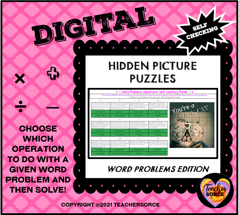 Word Problems- Addition, Subtraction, Division and Multiplication ...