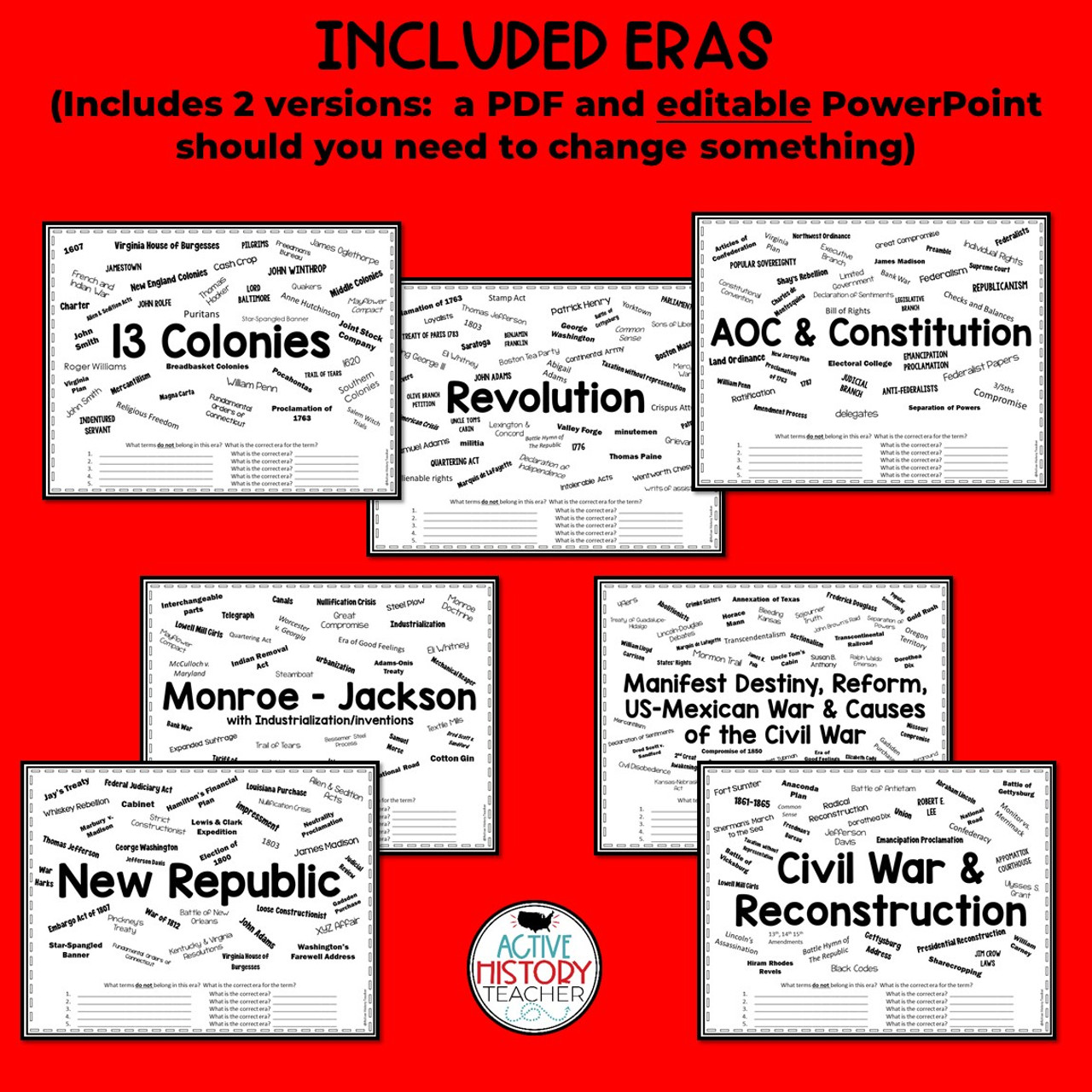 US History Eras Review STAAR Review What Doesn't Fit?